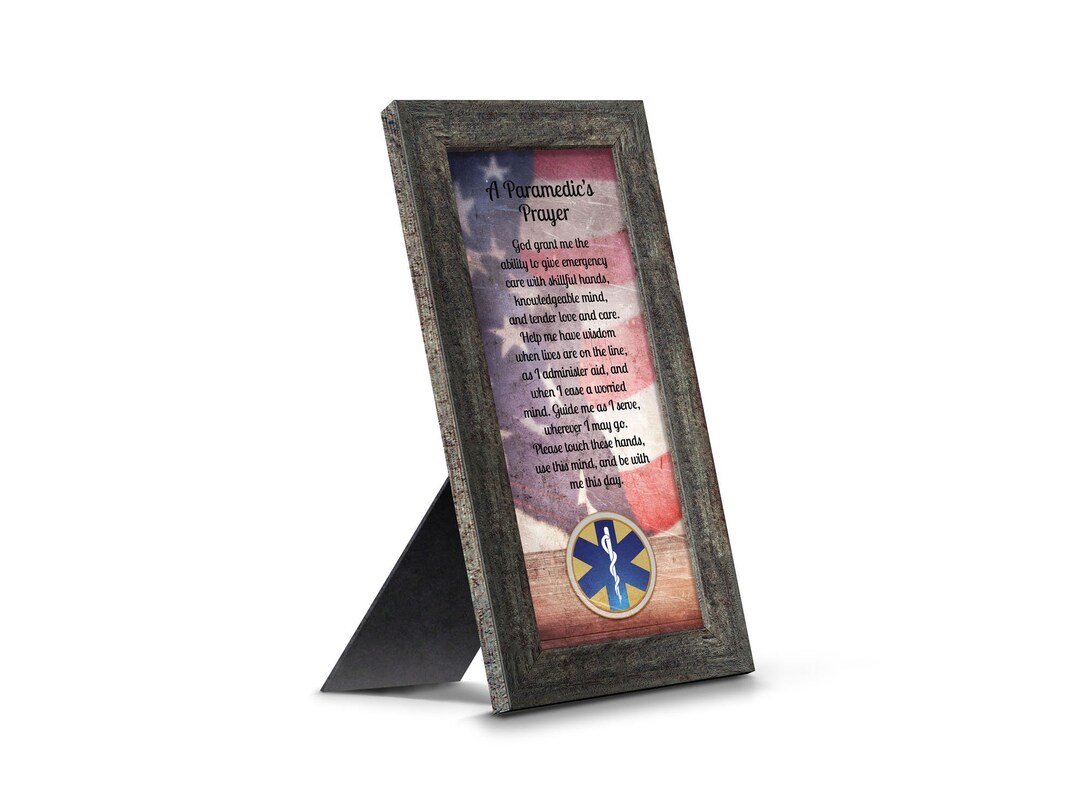 Prayer for the Paramedic Framed Poem, First Responders Gift, EMS, EMT ...