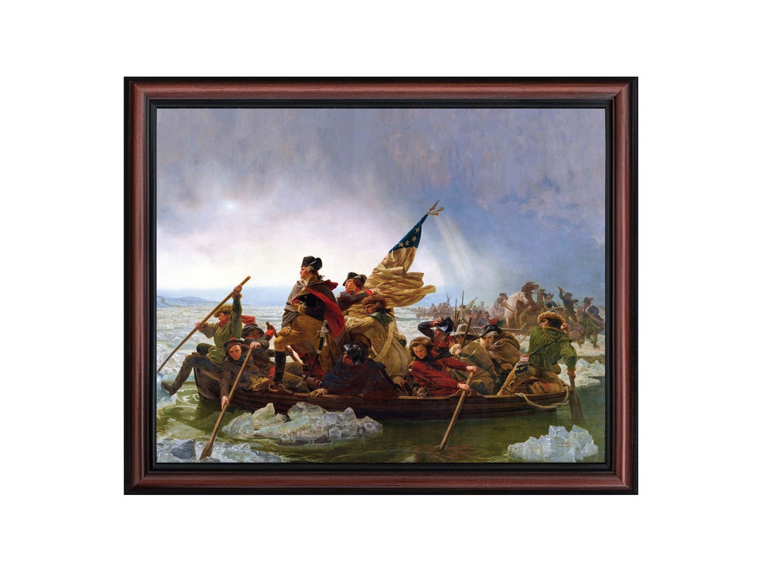 Washington Crossing the Delaware by Emanuel Leutze, Framed Wall Art ...