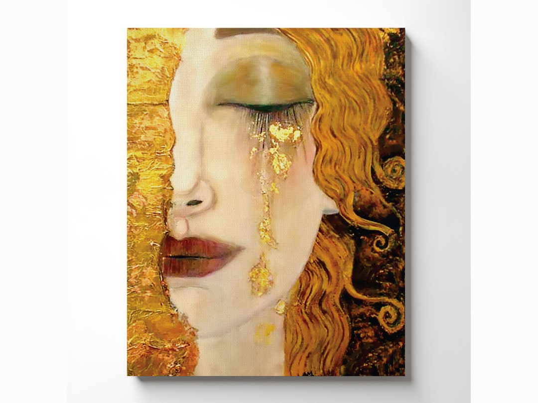 Golden Tears Canvas Frame by Gustav Klimt Wall Art, Freya's Tears ...