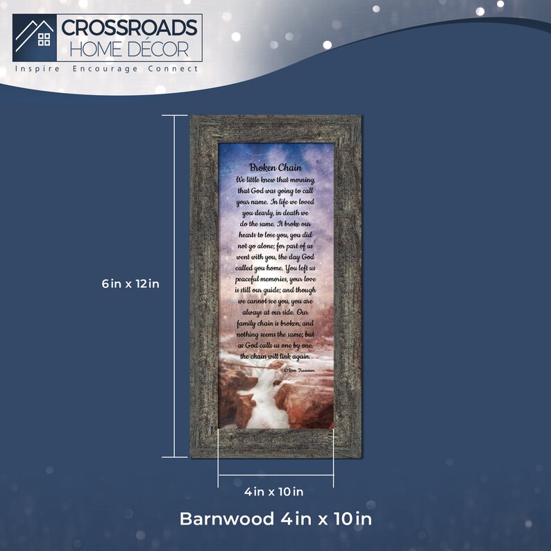 Broken Chain Poem, Sympathy Gift Photo Frame, in Memory of Loved One ...