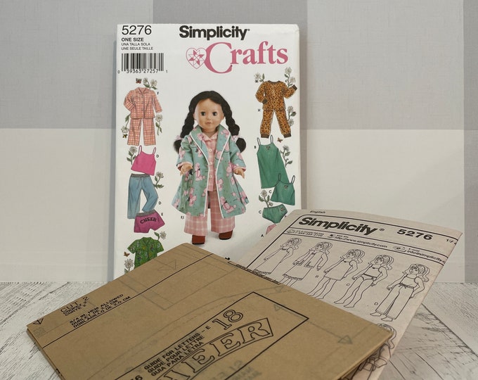 Simplicity 5276 Pajamas Robe 18” Doll Clothes Pattern - Etsy