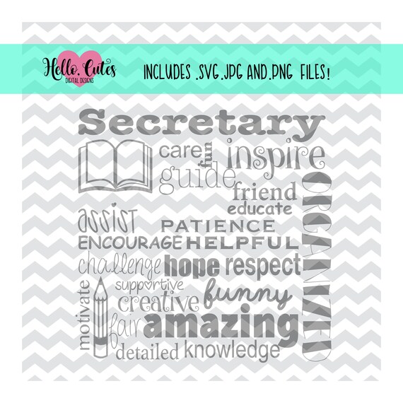 Secretary Appreciation Design cricut cut files svg file | Etsy