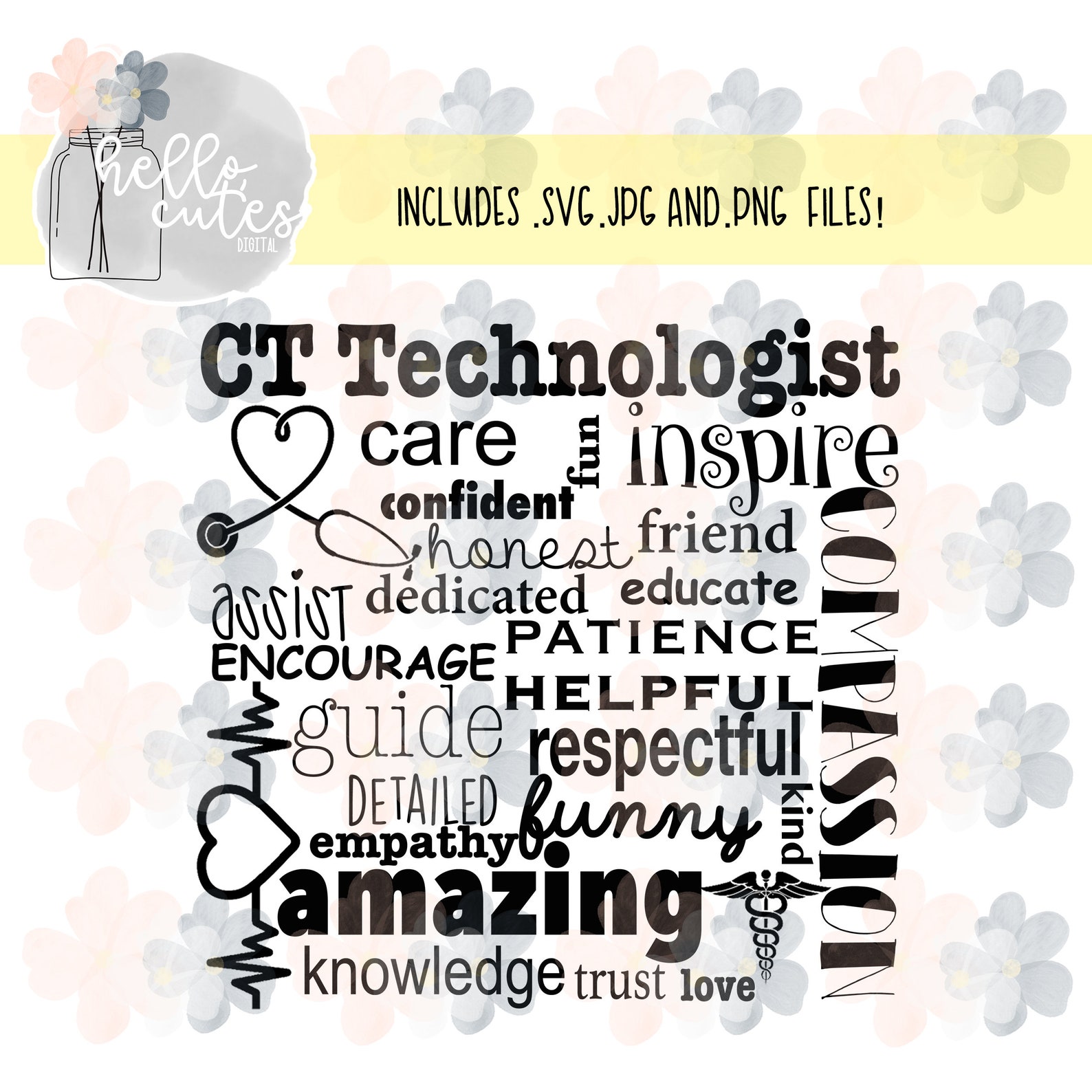 CT Technologist Appreciation Design png eps svg & jpg | Etsy