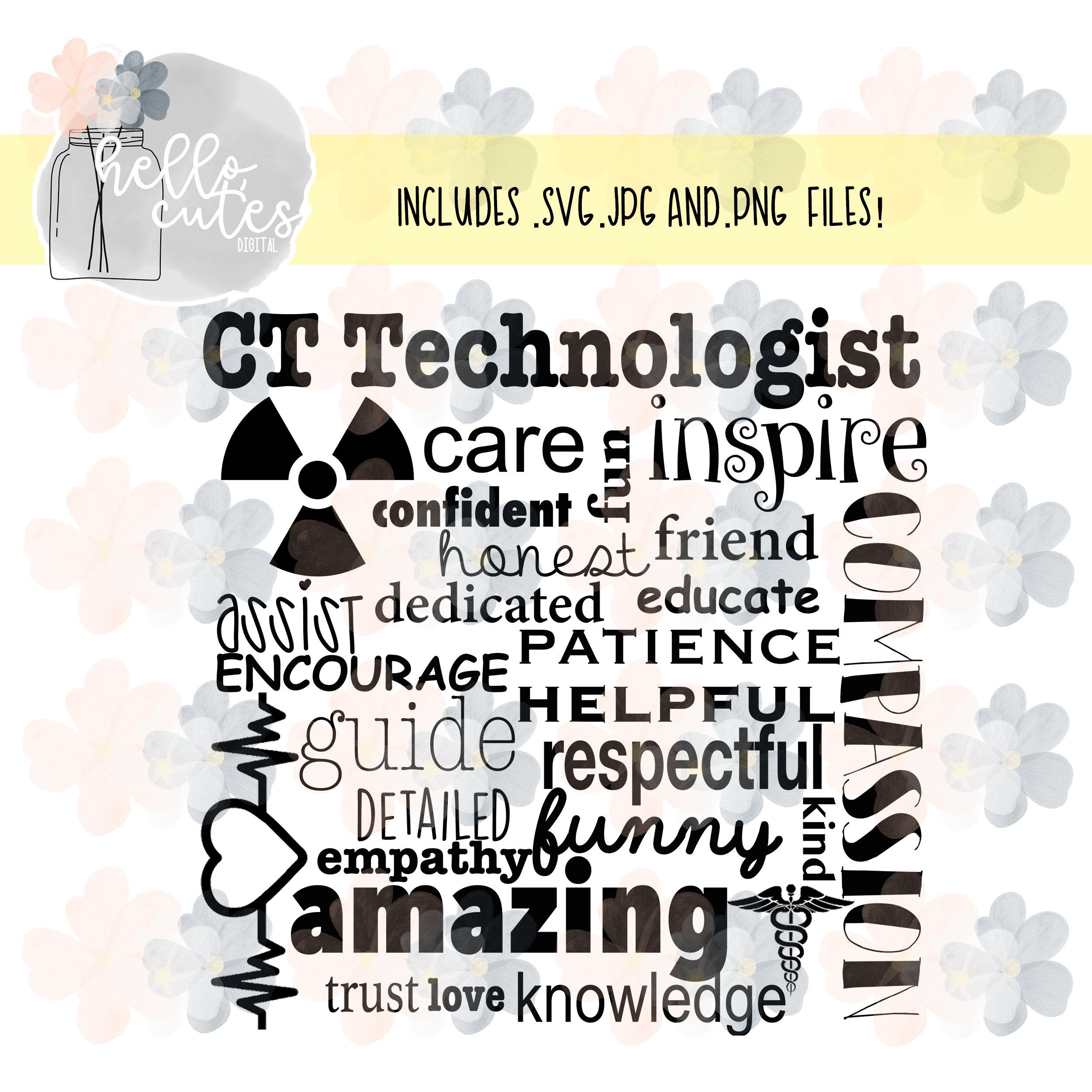 CT Technologist Appreciation Design Png Eps Svg & Jpg | Etsy