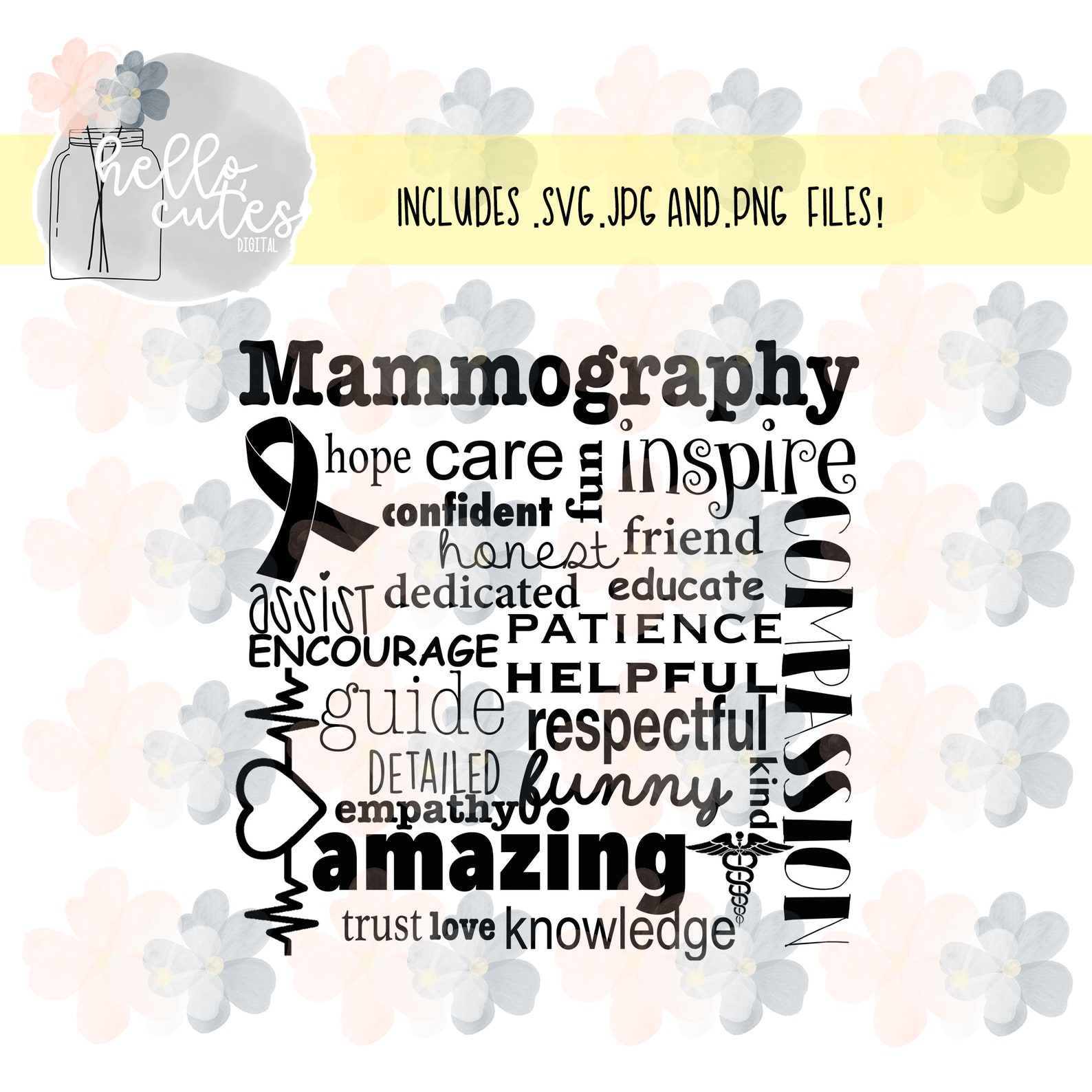 Mammography Appreciation Design, Printable, Png, Svg, Jpg, Files, Tech ...
