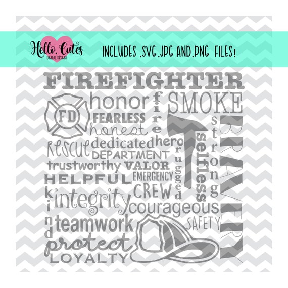 Firefighter appreciation design cut file svg png jpg | Etsy