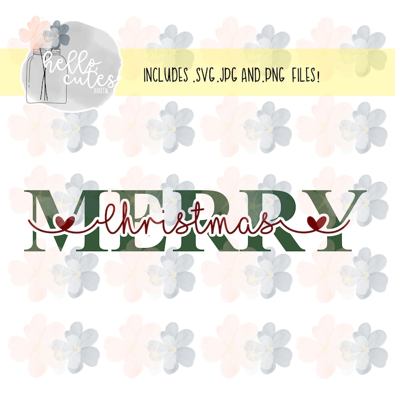Merry Christmas Design Cut Files Svg Png Jpg Printable - Etsy