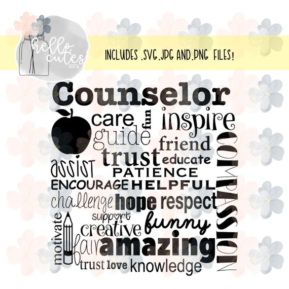 Cute Counselor Appreciation Design Png Eps Svg & Jpg Files - Etsy