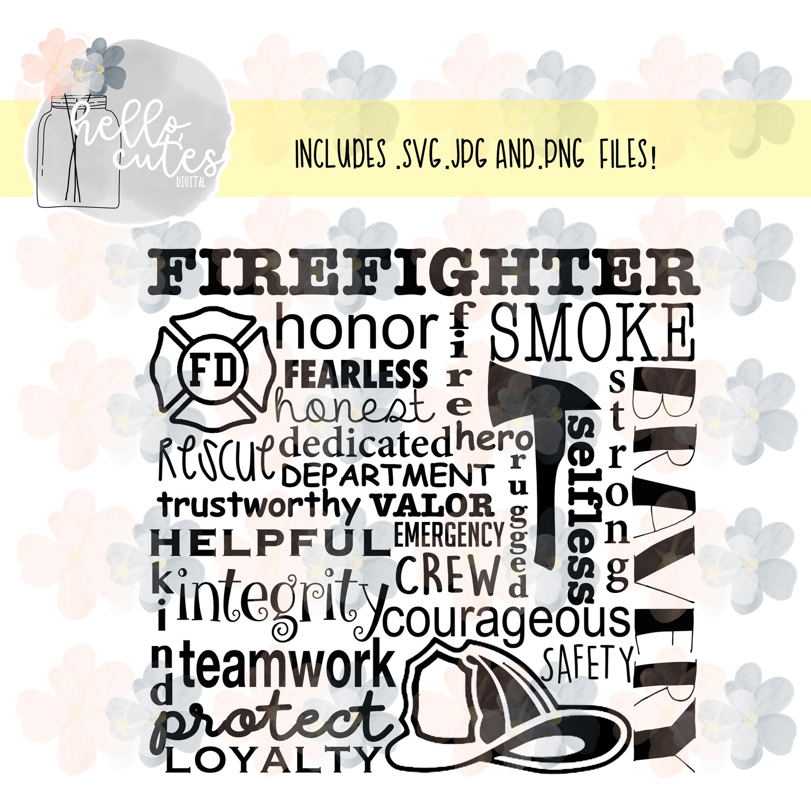 Firefighter Appreciation Design Cut File Svg Png Jpg - Etsy