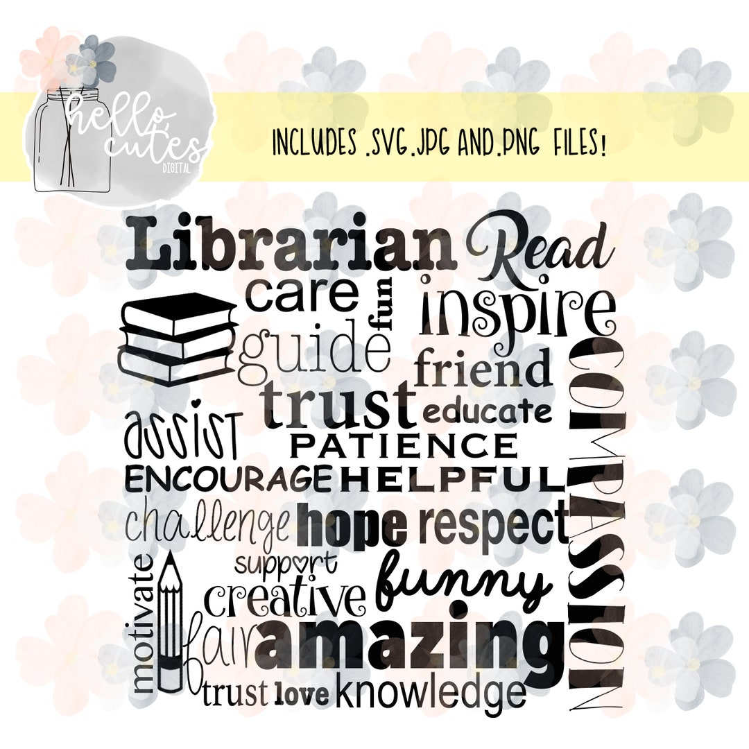 School Librarian Appreciation Design | Instant Digital Download | Png ...