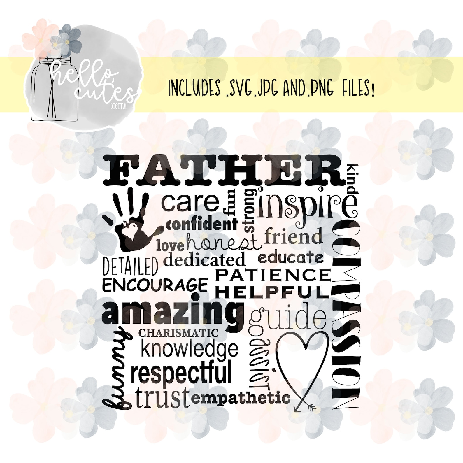 Father Appreciation Word Collage Svg, Jpg, Png, Cut File, Design ...