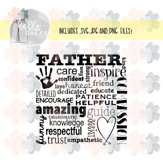 Father Appreciation Word Collage Svg Jpg Png Cut File - Etsy
