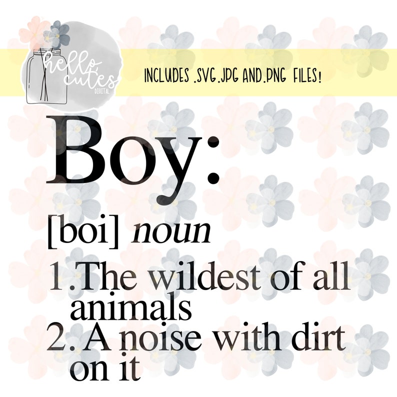 Boy Definition Design Svg Png Printable Jpg Cricut Cut - Etsy
