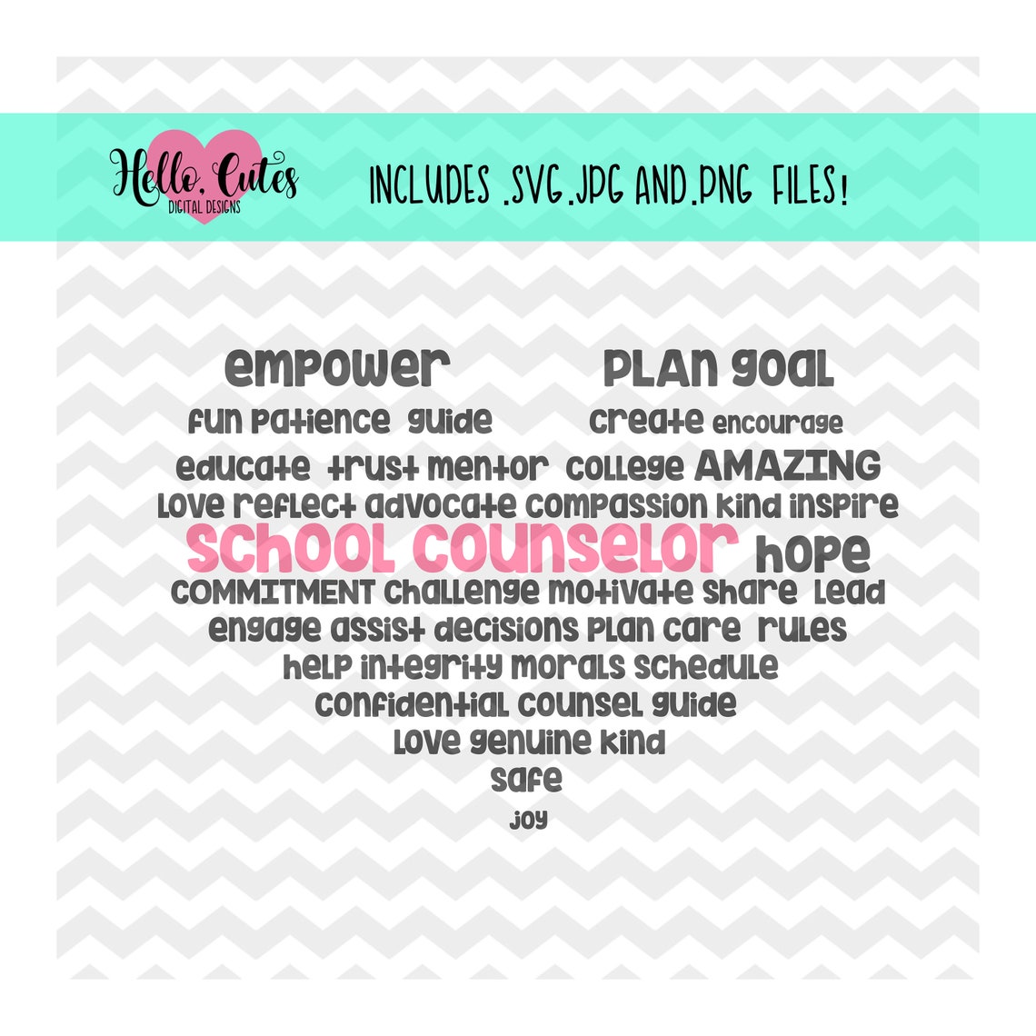 School Counselor Heart Design cut file cutting file | Etsy