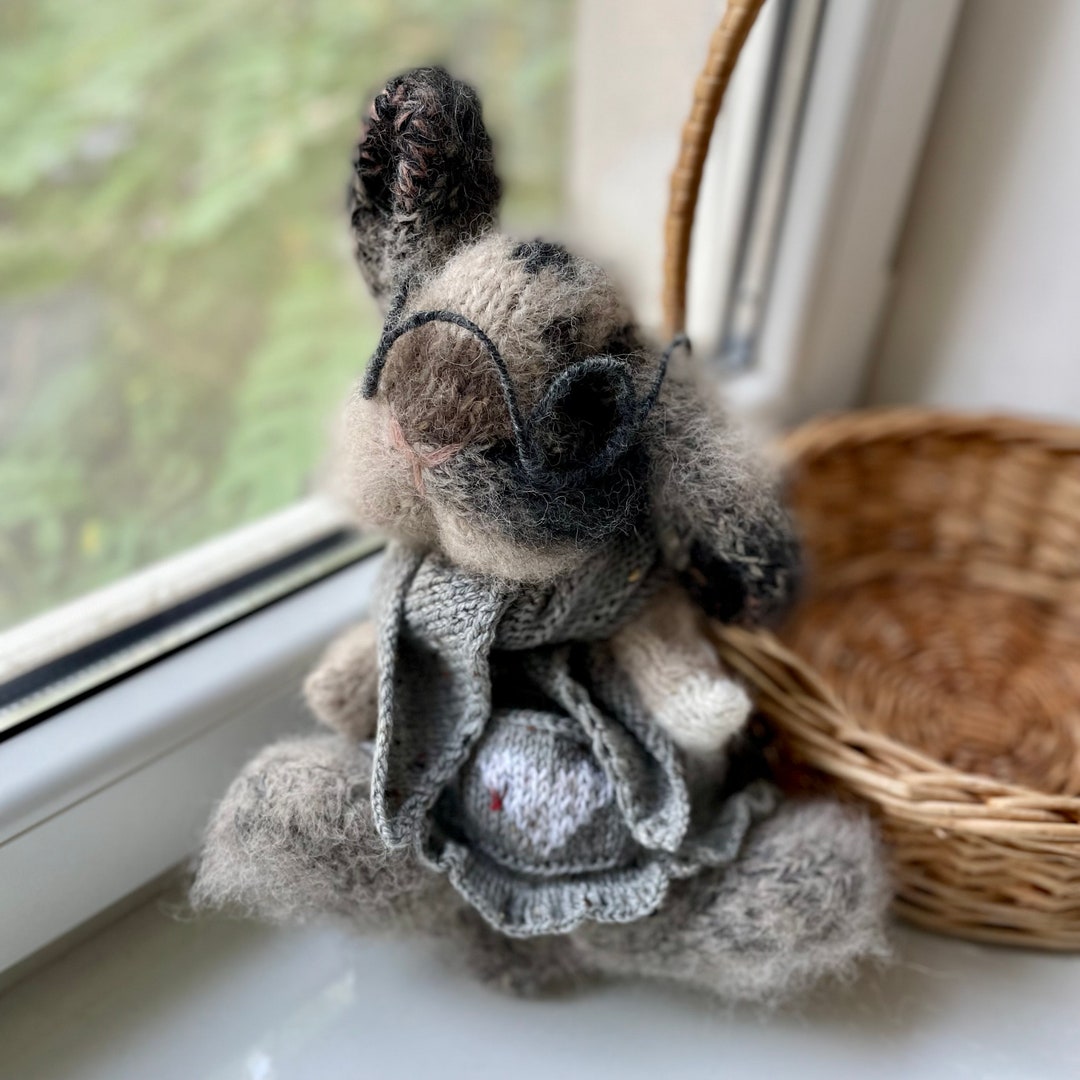 Knitted Realistic Bunny Dressed in a Skirt/scarf and Glasses Holland ...