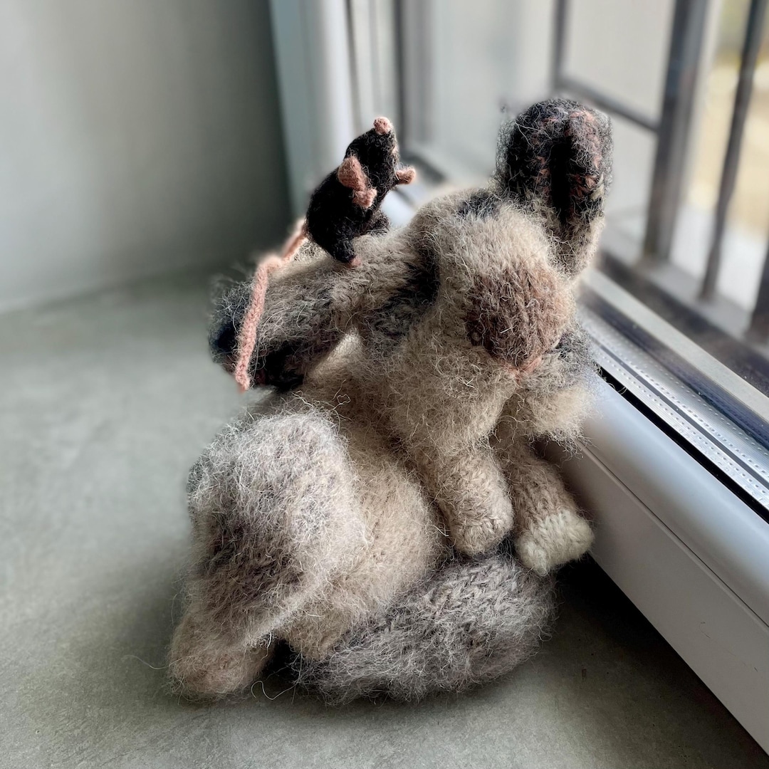 Handmade Knitted Holland Lop Bunny and Mouse, Alpaca Plush Toys - Etsy