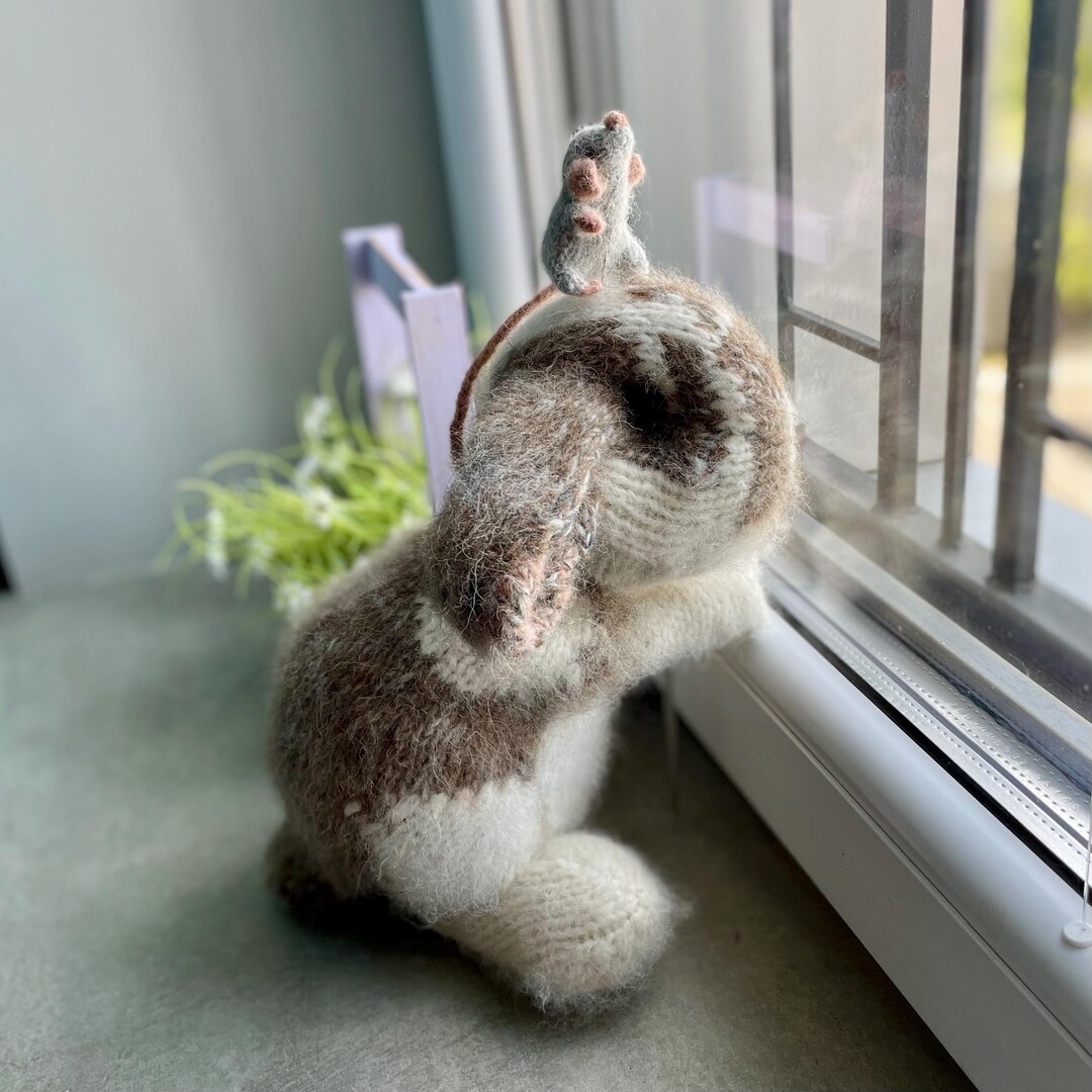 Handmade Knitted Bunny and Mouse Alpaca Plush Toy - Etsy