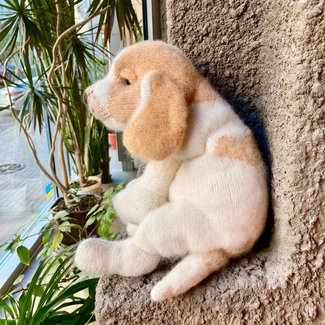 Knitted Beagle Puppy 16,9 Inch Puppy Soft Toy Knitted Puppy Realistic ...