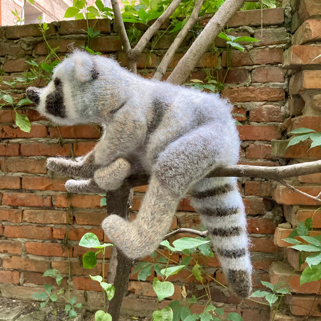Knitted Big Realistic Raccoon Raccoon Soft Toy Raccoon Plush - Etsy