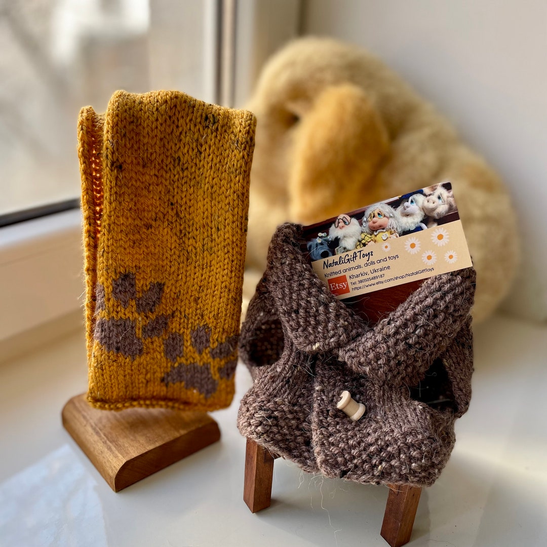 Knitted Vest and Scarf for a Toy Puppy Clothes for a Toy Puppy Clothes ...