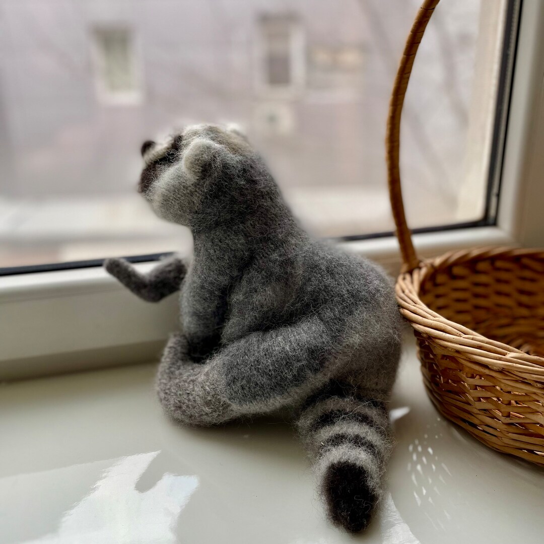 Knitted Realistic Baby Raccoon 19,68 Inches Raccoon Baby Soft Toy ...