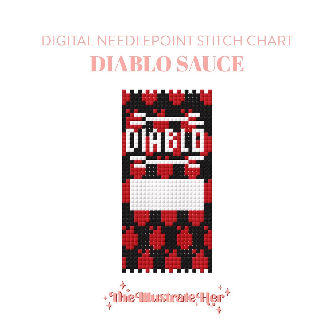 Diablo Sauce Packet - Digital Needlepoint Stitch Chart - Taco Bell | 18 ...
