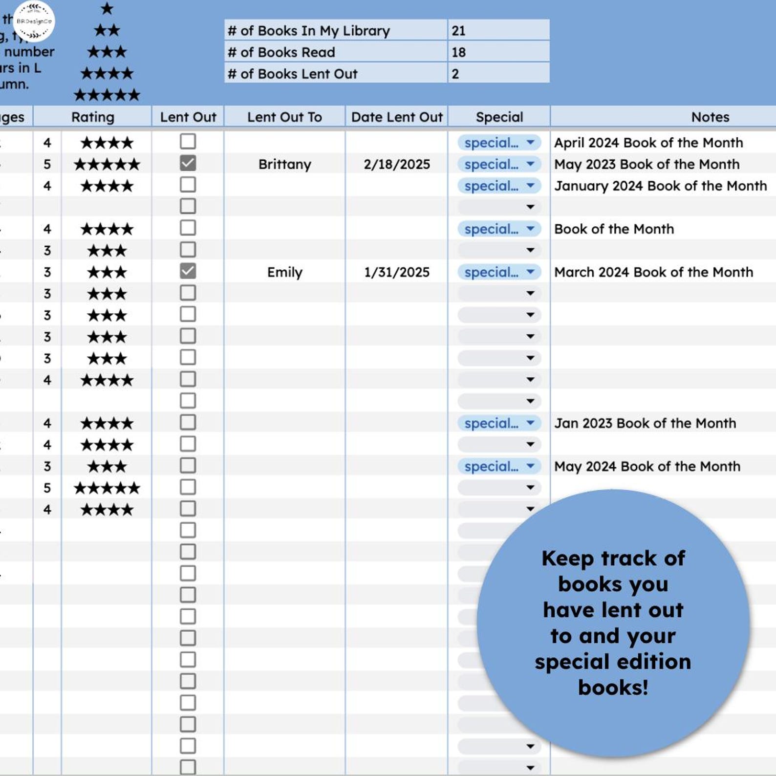 Home Library Catalog Blue | Personal Library Tracker | Book Log | Books ...