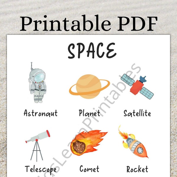 Printable Beach Words Chart, Educational Home Learning, 8.5 X 11 Inch ...