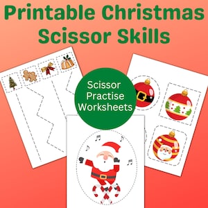Printable Christmas Scissor Skills Worksheets, Fine Motor Skills ...