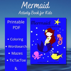 Printable Mermaid Activity and Coloring Pages for Kids, Instant ...