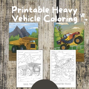 Printable Heavy Vehicle Coloring Pages, 40 Pictures for Kids, Instant ...