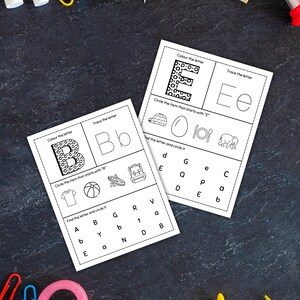 Printable Alphabet Activity Worksheets, Educational Letter Recognition ...
