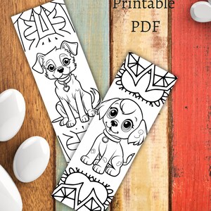 Printable Kids Coloring Dog Theme Bookmarks, Instant Download PDF - Etsy