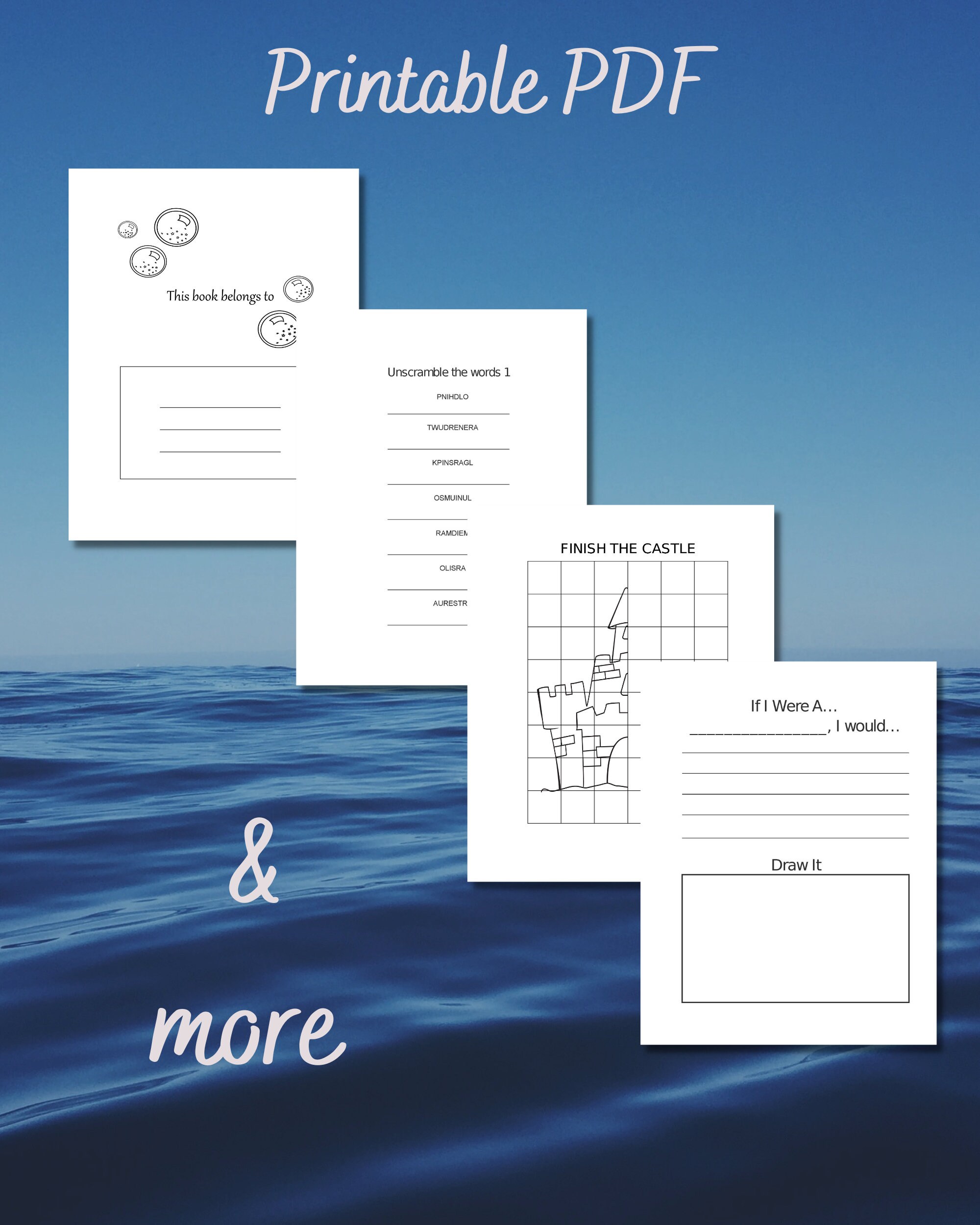 Printable Mermaid Activity and Coloring Pages for Kids, Instant ...