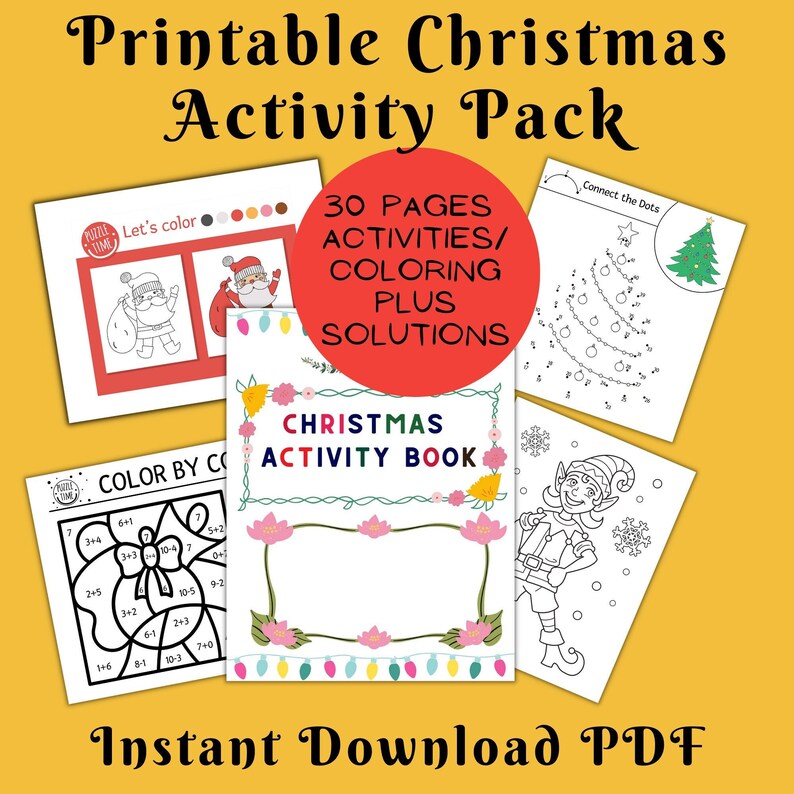 Printable Christmas Activity Pages for Kids - Puzzles Fun and Coloring ...