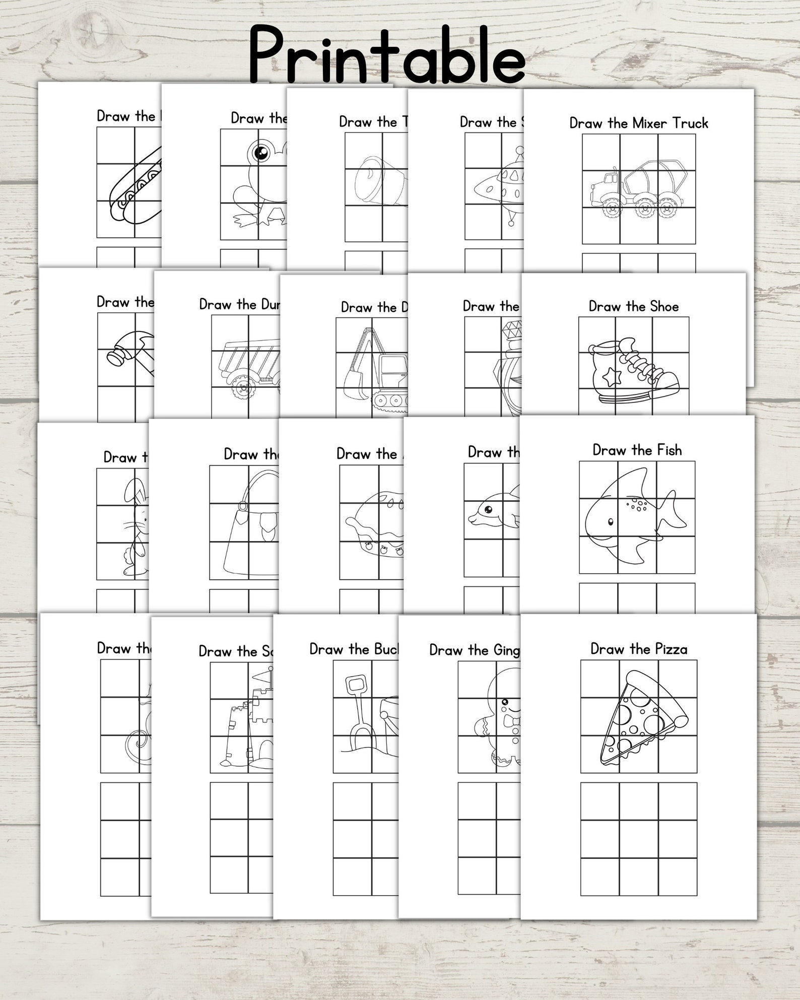 Printable Learn to Draw Activity Pages for Kids Instant | Etsy
