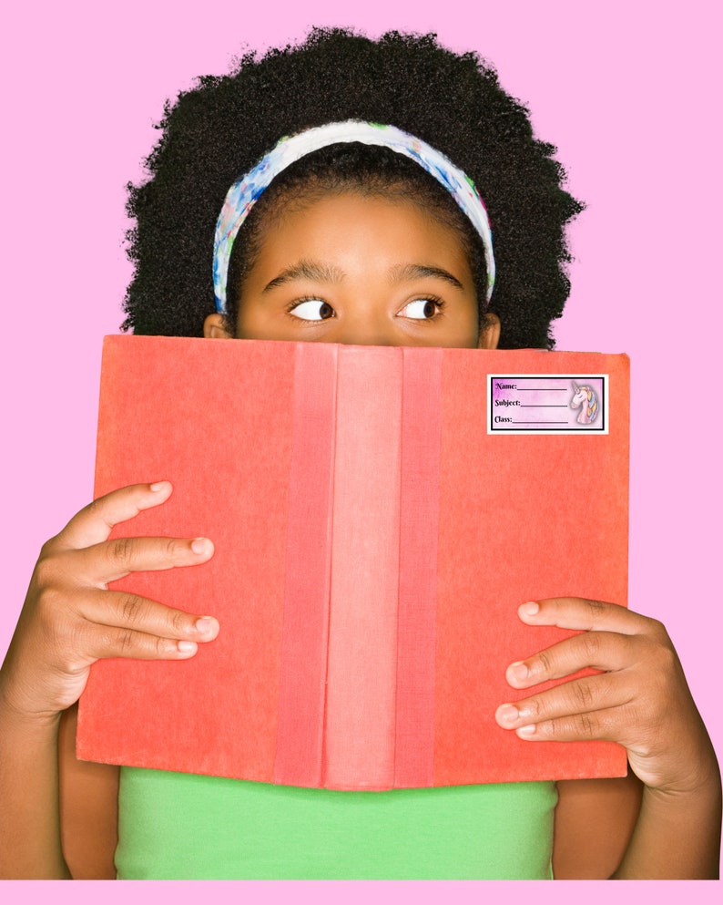 Printable Unicorn School Book Stickers, Name Labels, School Supplies ...