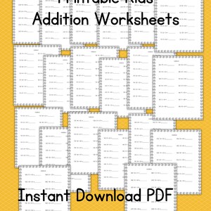 Printable Maths Addition Worksheets, 20 Sheets With Answers, Numbers 10 ...