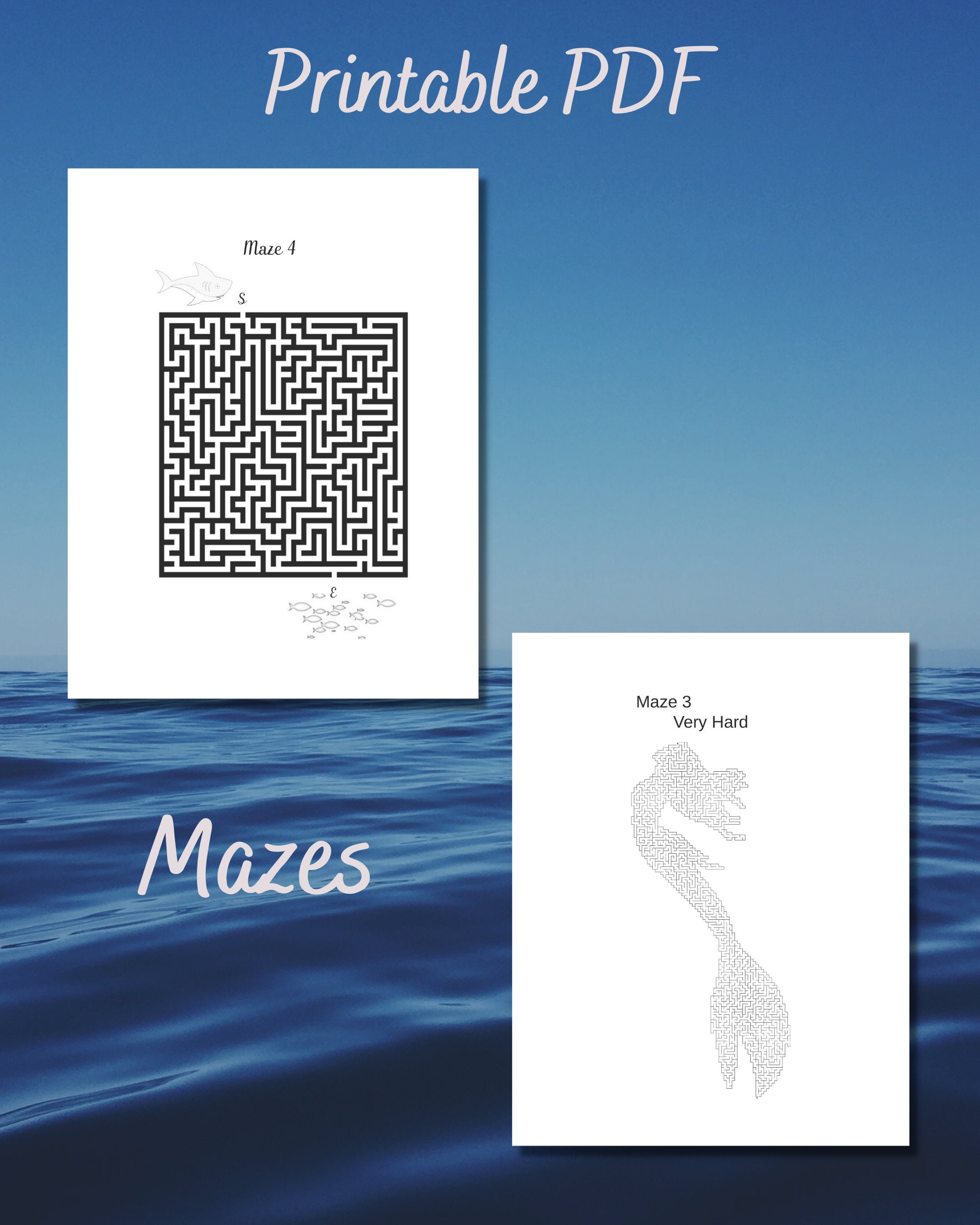 Printable Mermaid Activity and Coloring Pages for Kids, Instant ...