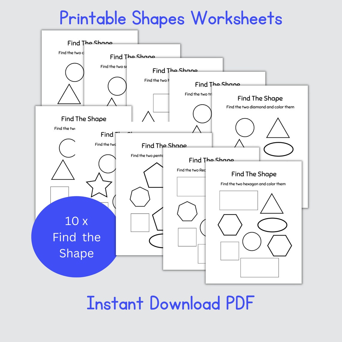 Printable Shapes Worksheets, Homeschool Kindergarten Worksheets ...