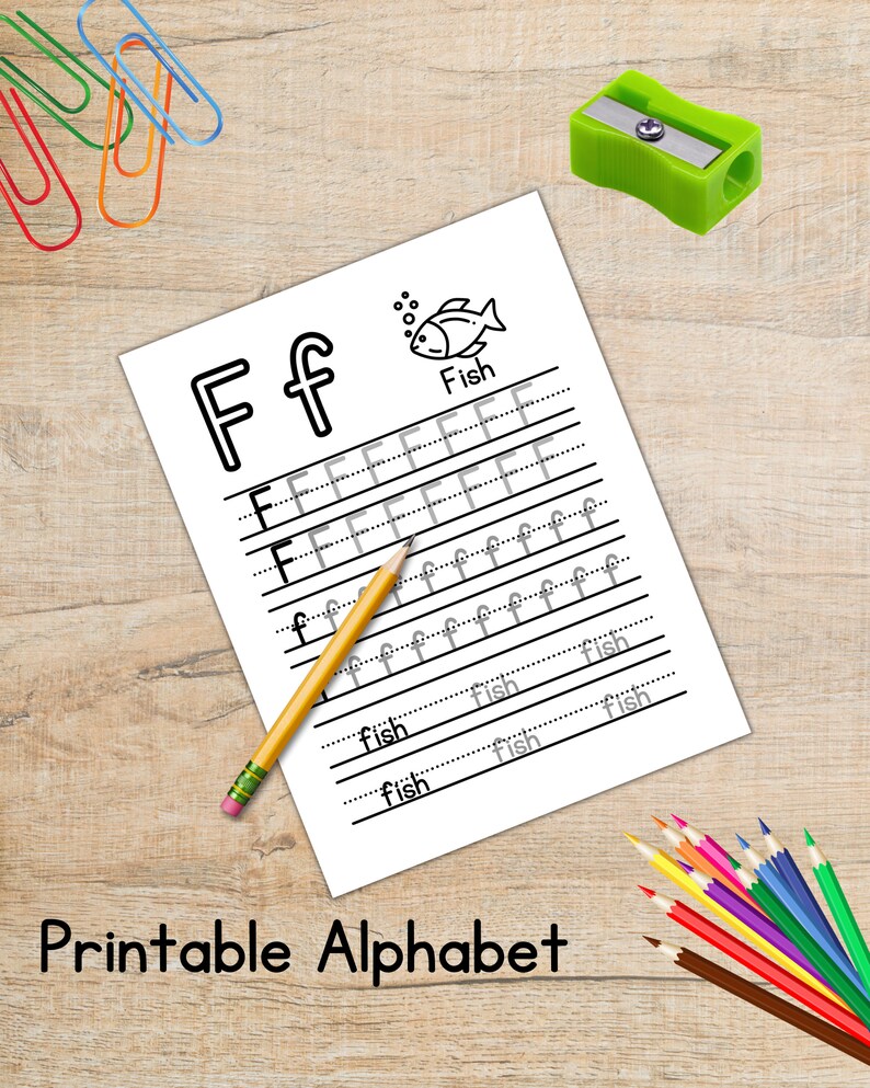 Printable Alphabet Tracing Worksheets, Food Theme ABC, Instant Download ...