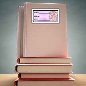 Printable Unicorn School Book Stickers, Name Labels, School Supplies ...