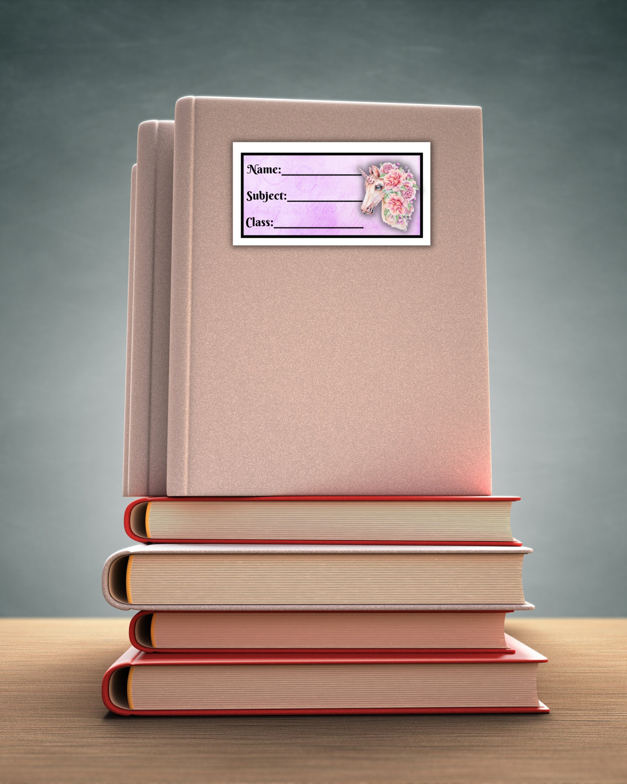 Printable Unicorn School Book Stickers, Name Labels, School Supplies ...