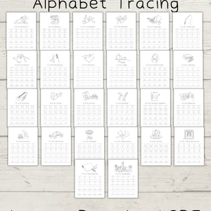 Printable Alphabet Tracing Worksheets, Jobs Theme ABC, Instant Download ...
