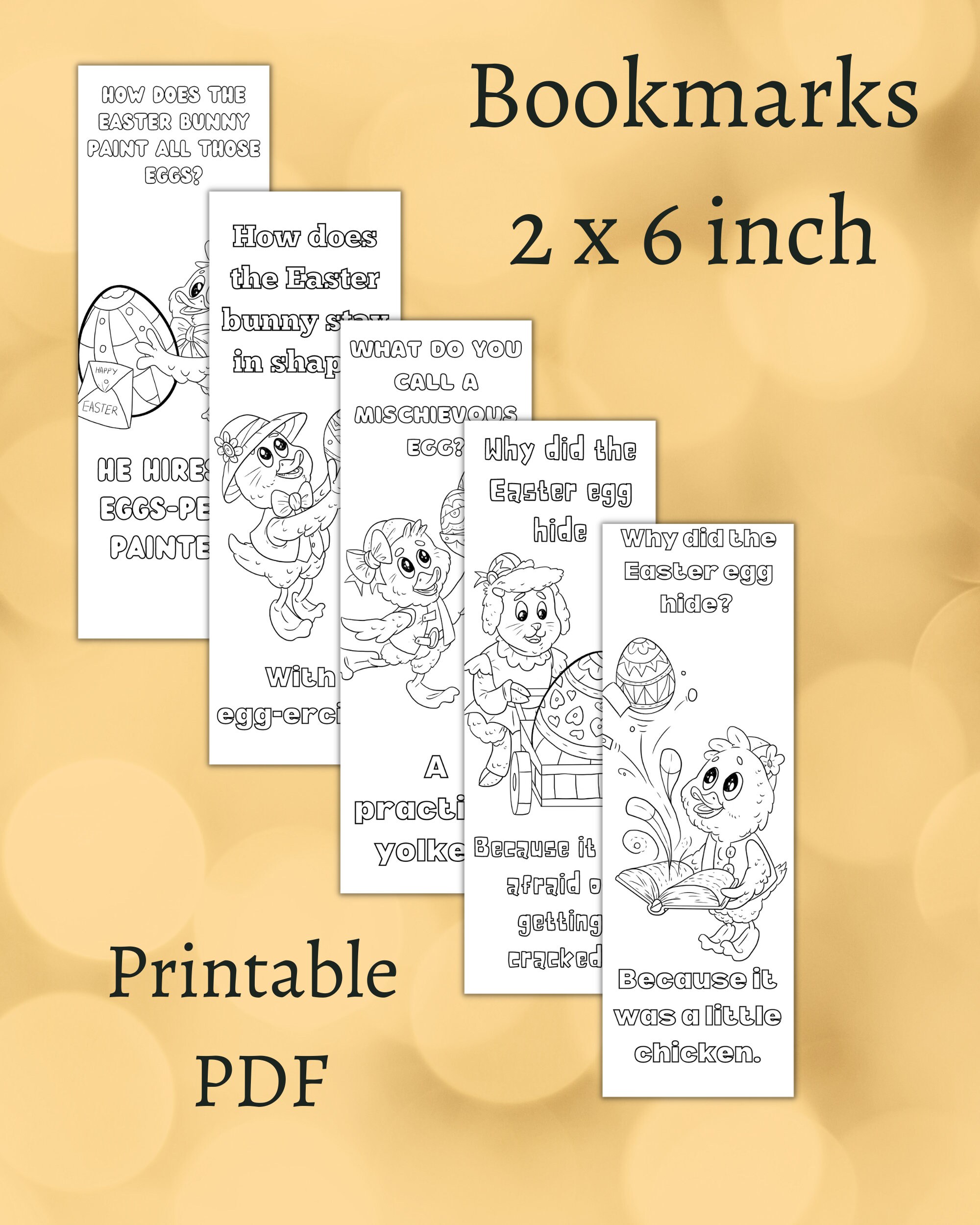 Printable Easter Coloring Bookmarks, 10 Fun Coloring With Jokes for ...