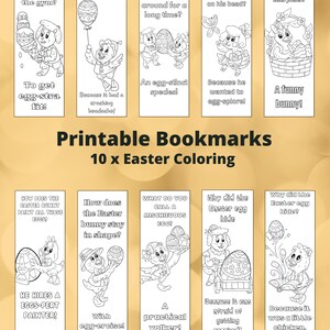 Printable Easter Coloring Bookmarks, 10 Fun Coloring With Jokes for ...