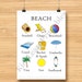 Printable Beach Words Chart, Educational Home Learning, 8.5 X 11 Inch ...