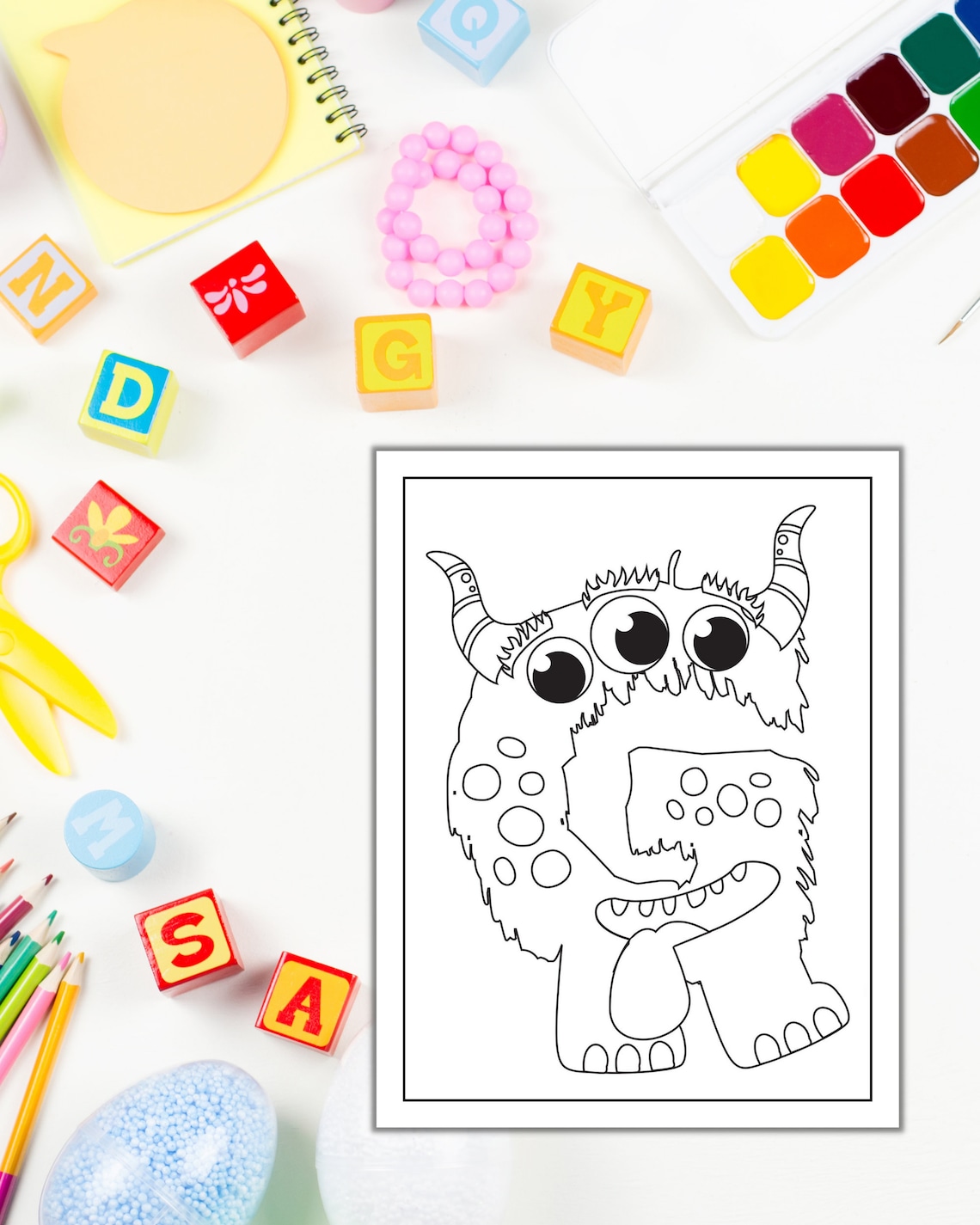 Printable Monster Coloring Alphabet Alphabet Coloring Pages | Etsy