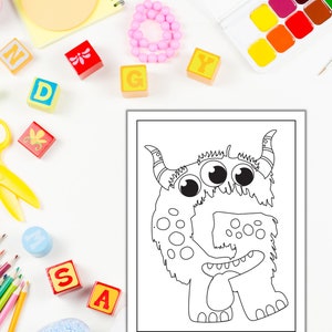 Printable Monster Coloring Alphabet, Alphabet Coloring Pages, Instant ...