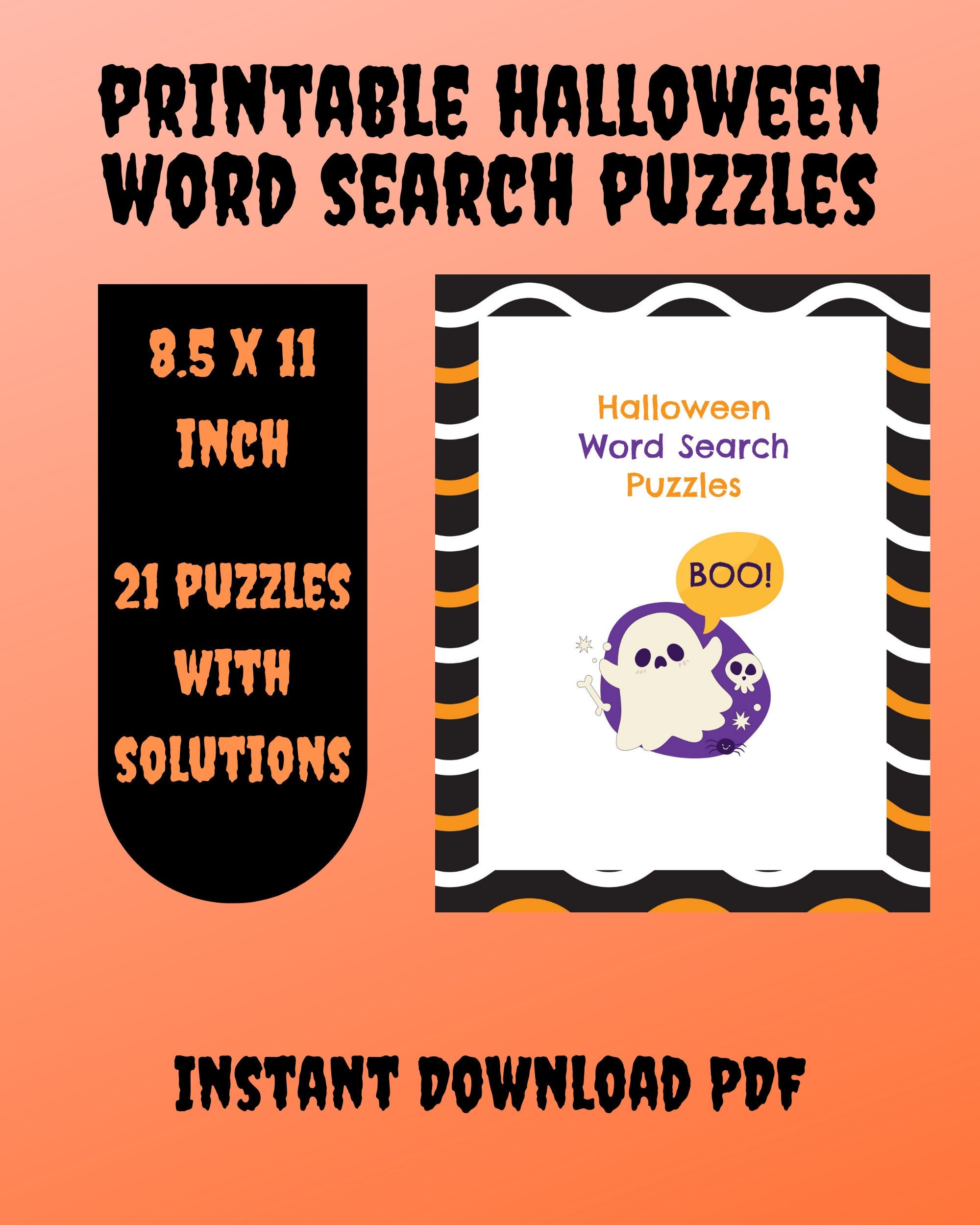 Printable Halloween Word Search Puzzles Pages, 21 Puzzles With ...